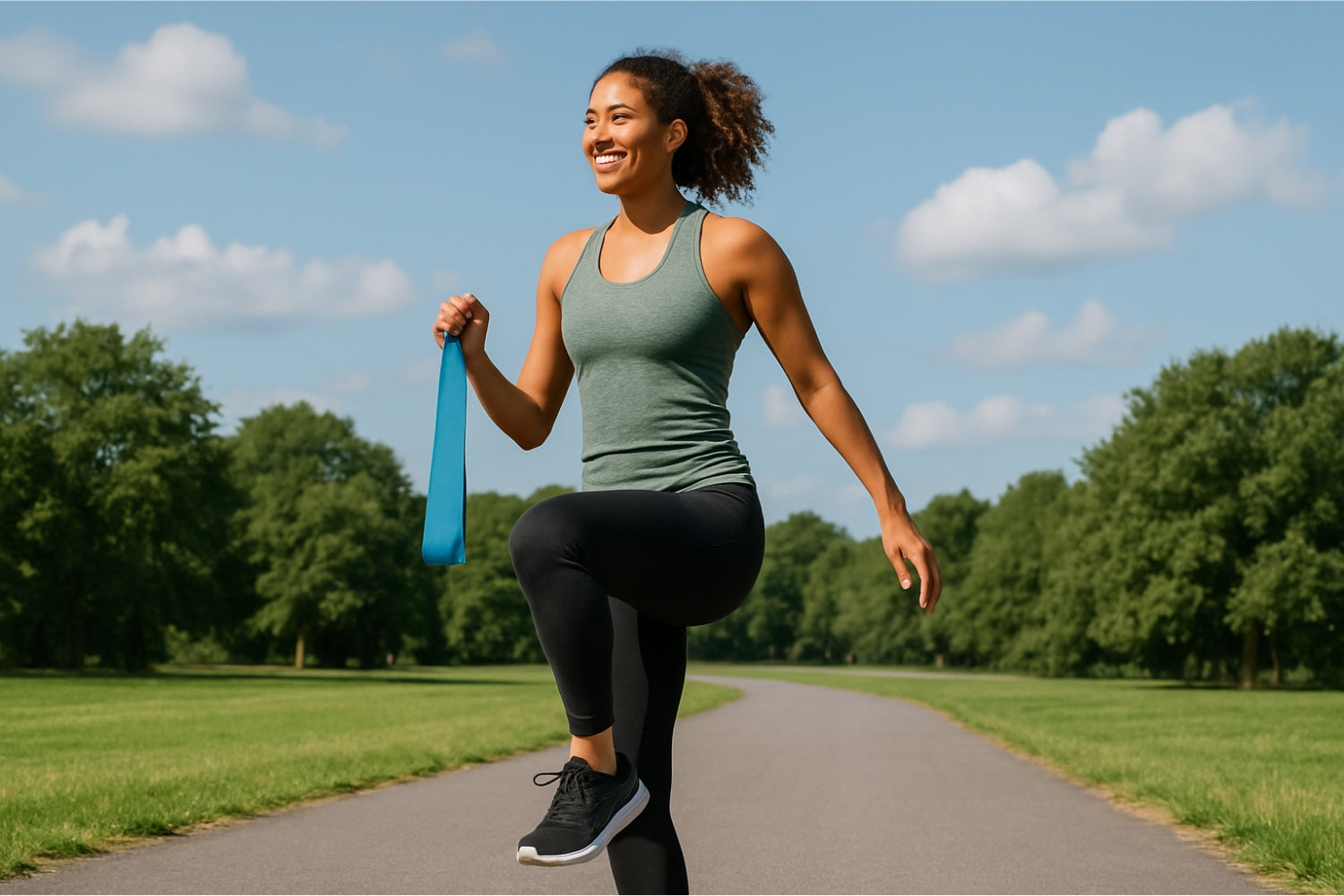 Resistance Band High Knees voor Glutes en Conditie – TIGRAR